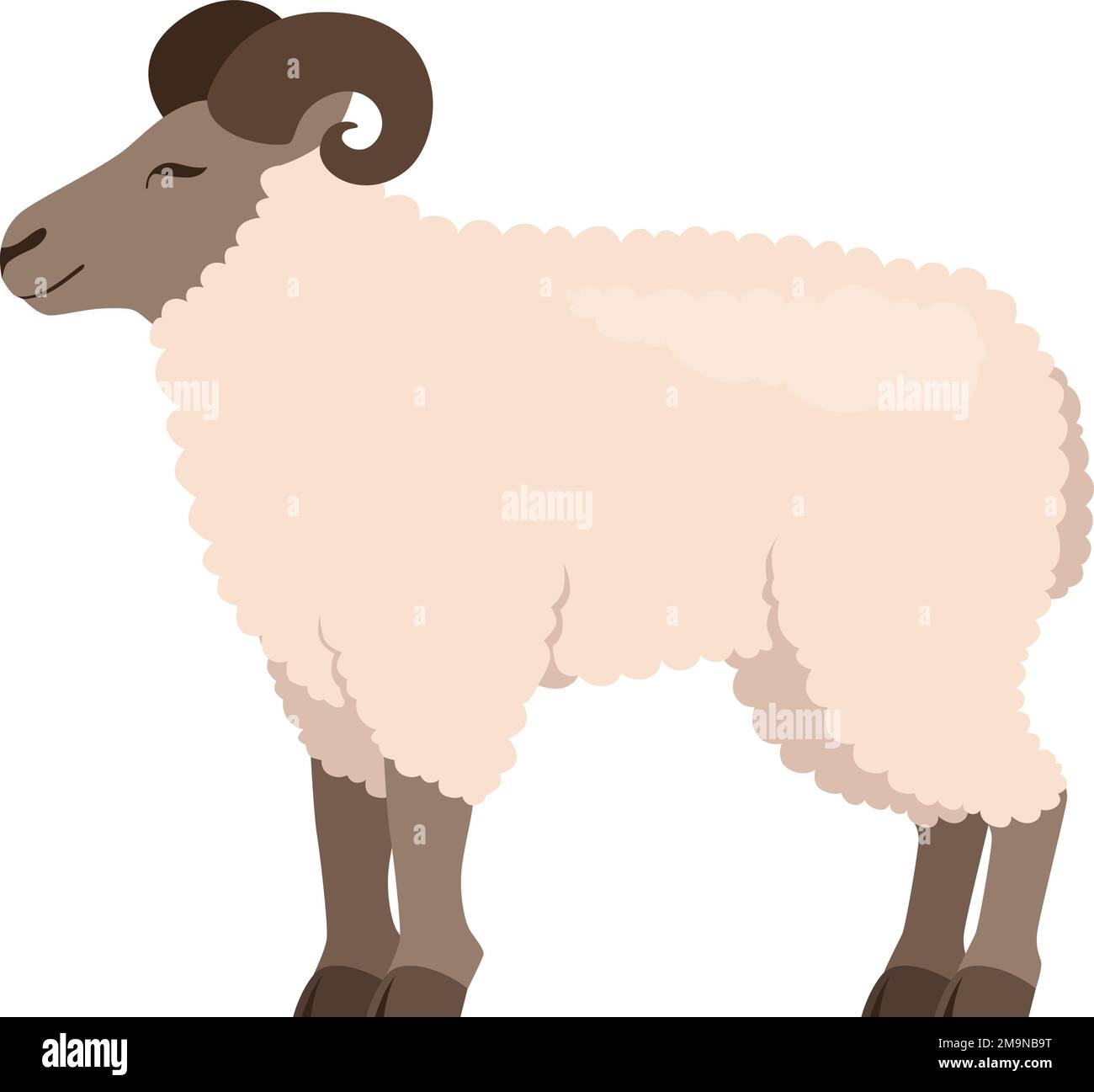 Cartoon ram icon. White sheep livestock animal Stock Vector Image & Art ...