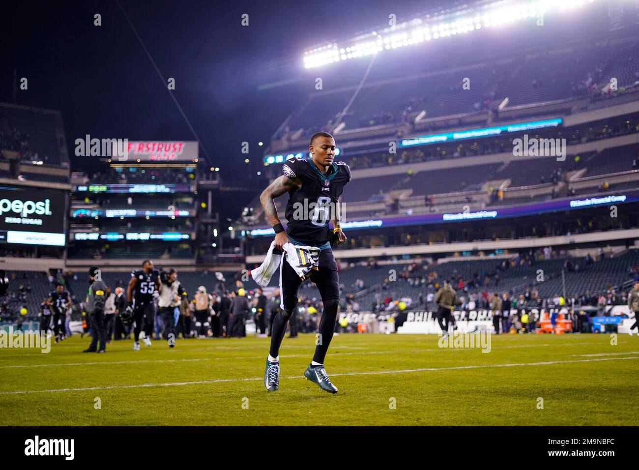 Philadelphia Eagles' DeVonta Smith in action after an NFL football game ...