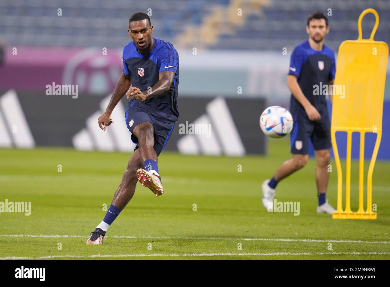 Haji Wright of the United States participates in an official training ...