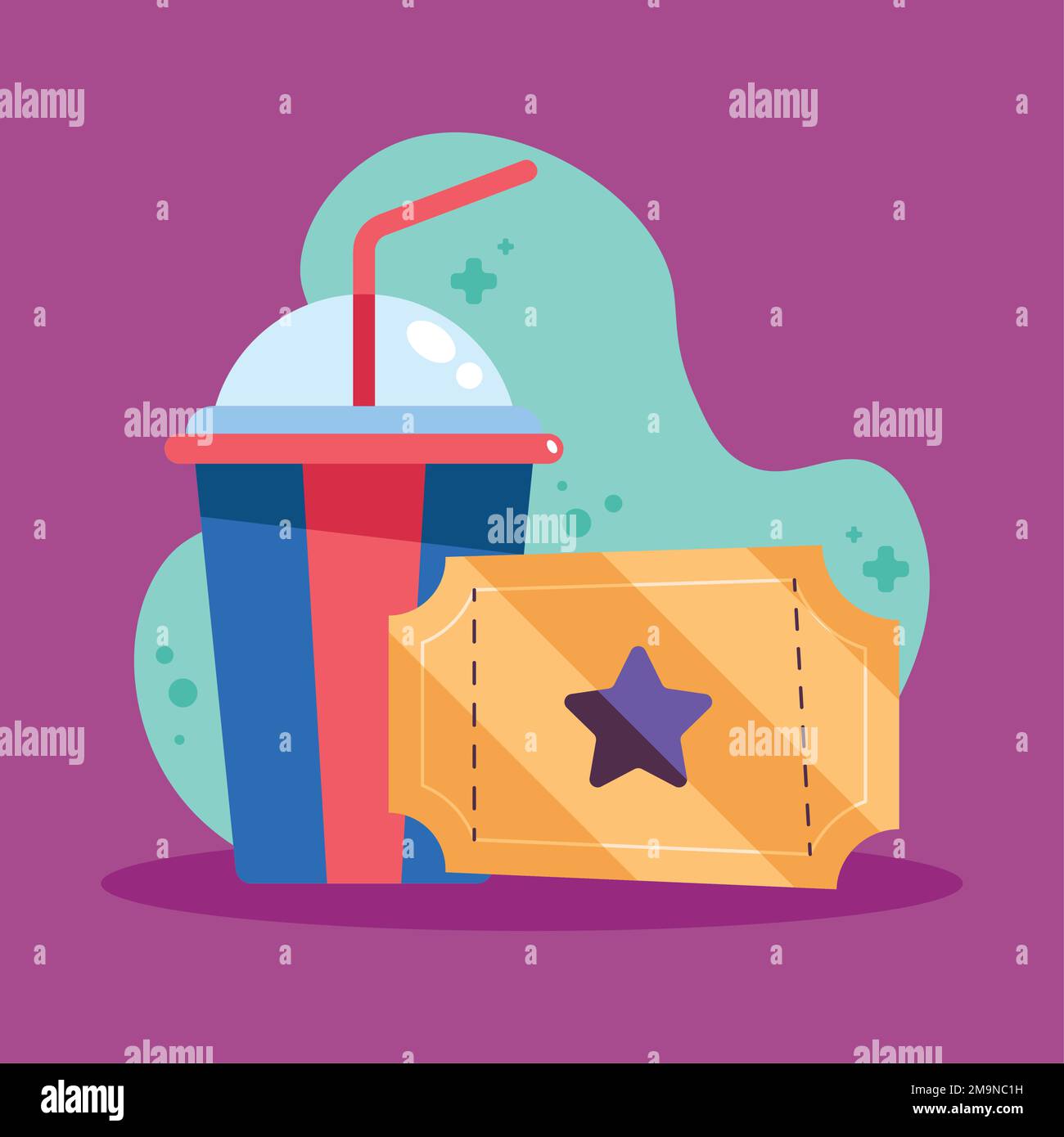 cinema ticket and soda icons Stock Vector Image & Art - Alamy