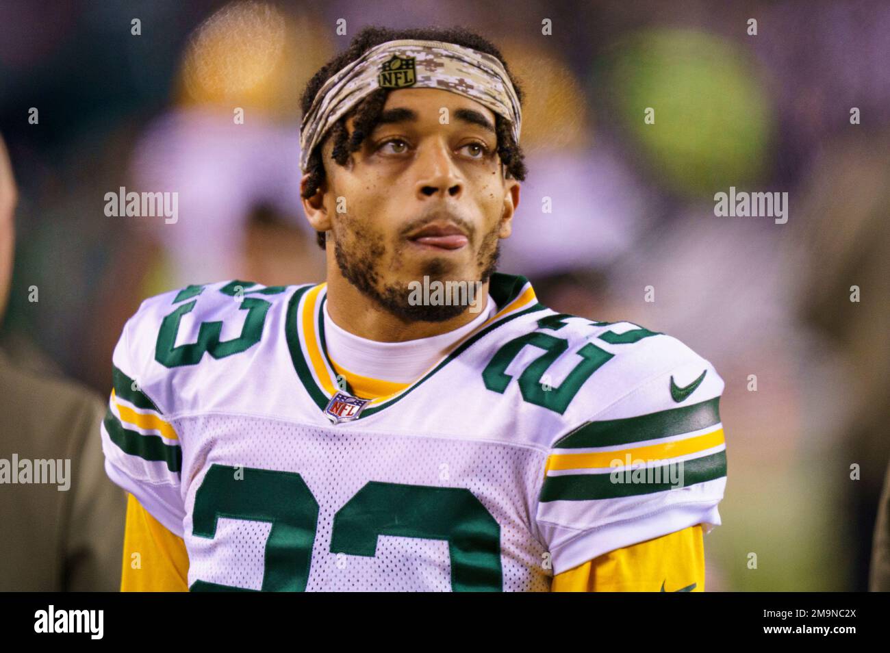 Green Bay Packers cornerback Jaire Alexander (23) looks on during the ...