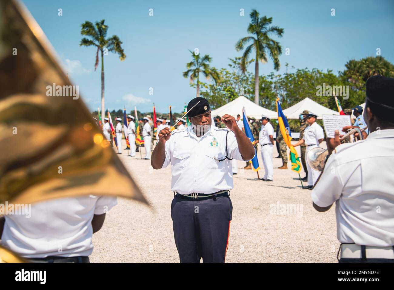 Members of Belize Defence Force and participating nations parade during ...