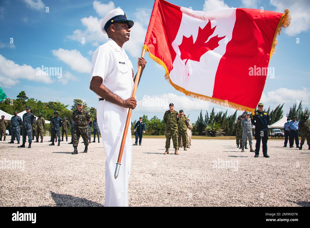 Members of Belize Defence Force and participating nations parade during ...