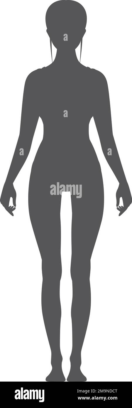Woman body black silhouette. Female figure template Stock Vector Image ...