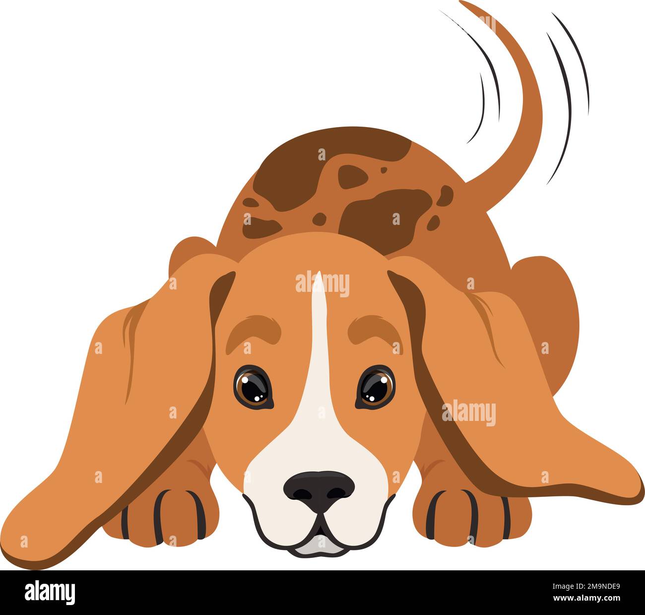Funny dog with moving tail. Cartoon playful puppy Stock Vector Image ...