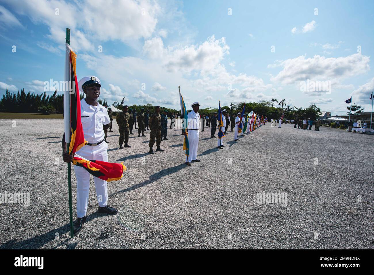 Members of Belize Defence Force and participating nations parade during ...