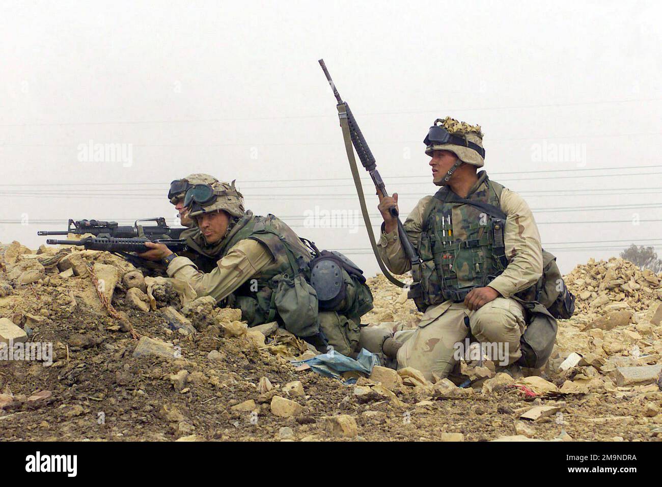 Armed with Colt 5.56mm M16A2 Assault Rifles, US Marine Corps (USMC ...