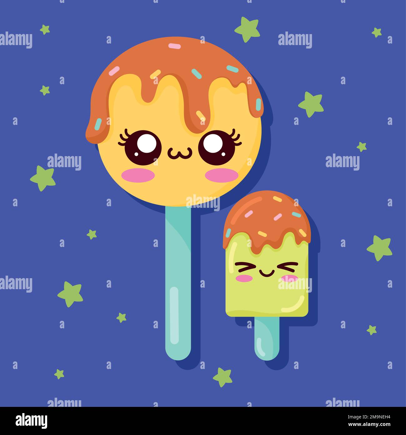 lollipop and ice cream kawaii character Stock Vector Image & Art - Alamy