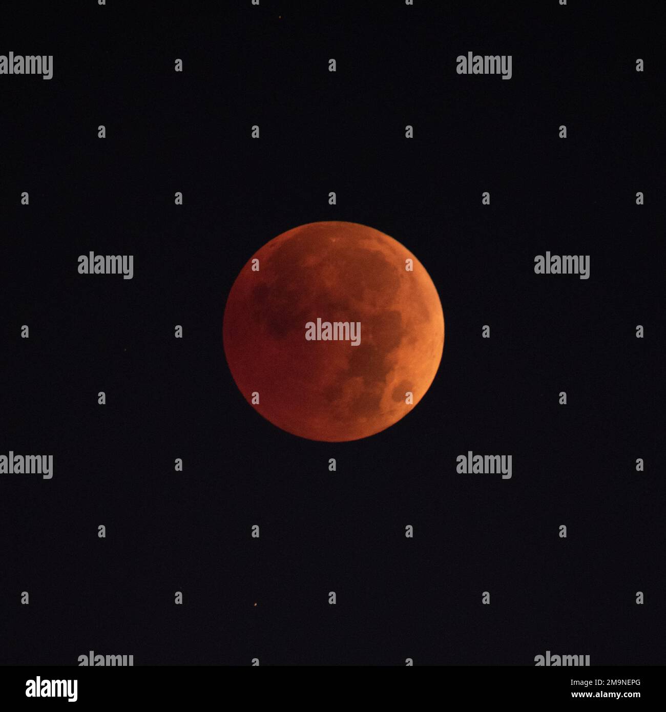 A scenic view of the lunar eclipse in the dark sky at night Stock Photo ...