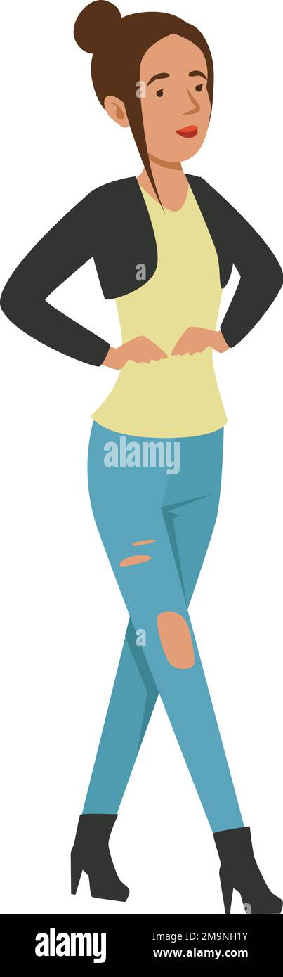 Cartoon Girl Walking Away