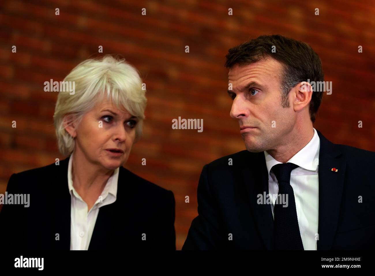French President Emmanuel Macron and French Minister for Gender ...