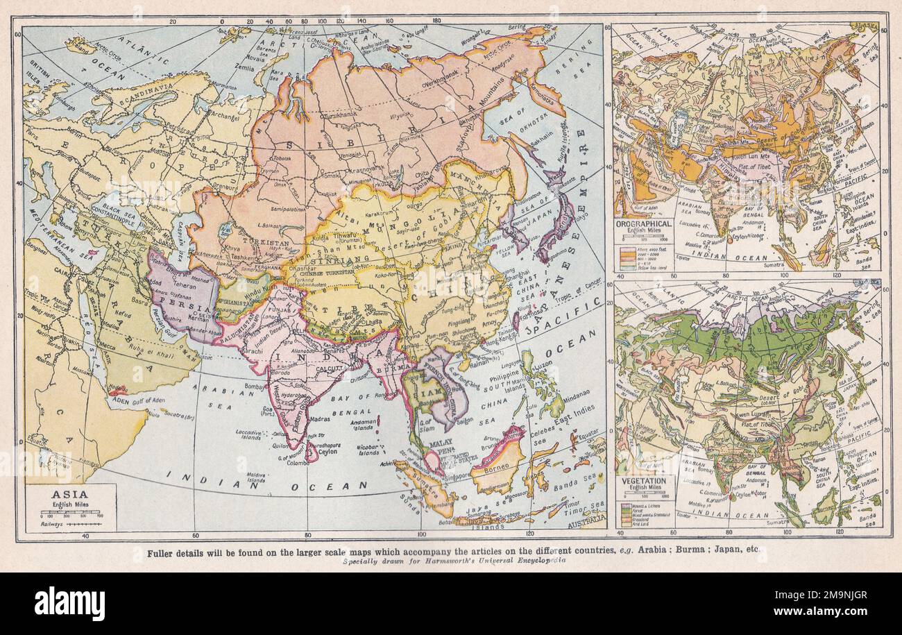 Vintage map of asia hi-res stock photography and images - Alamy