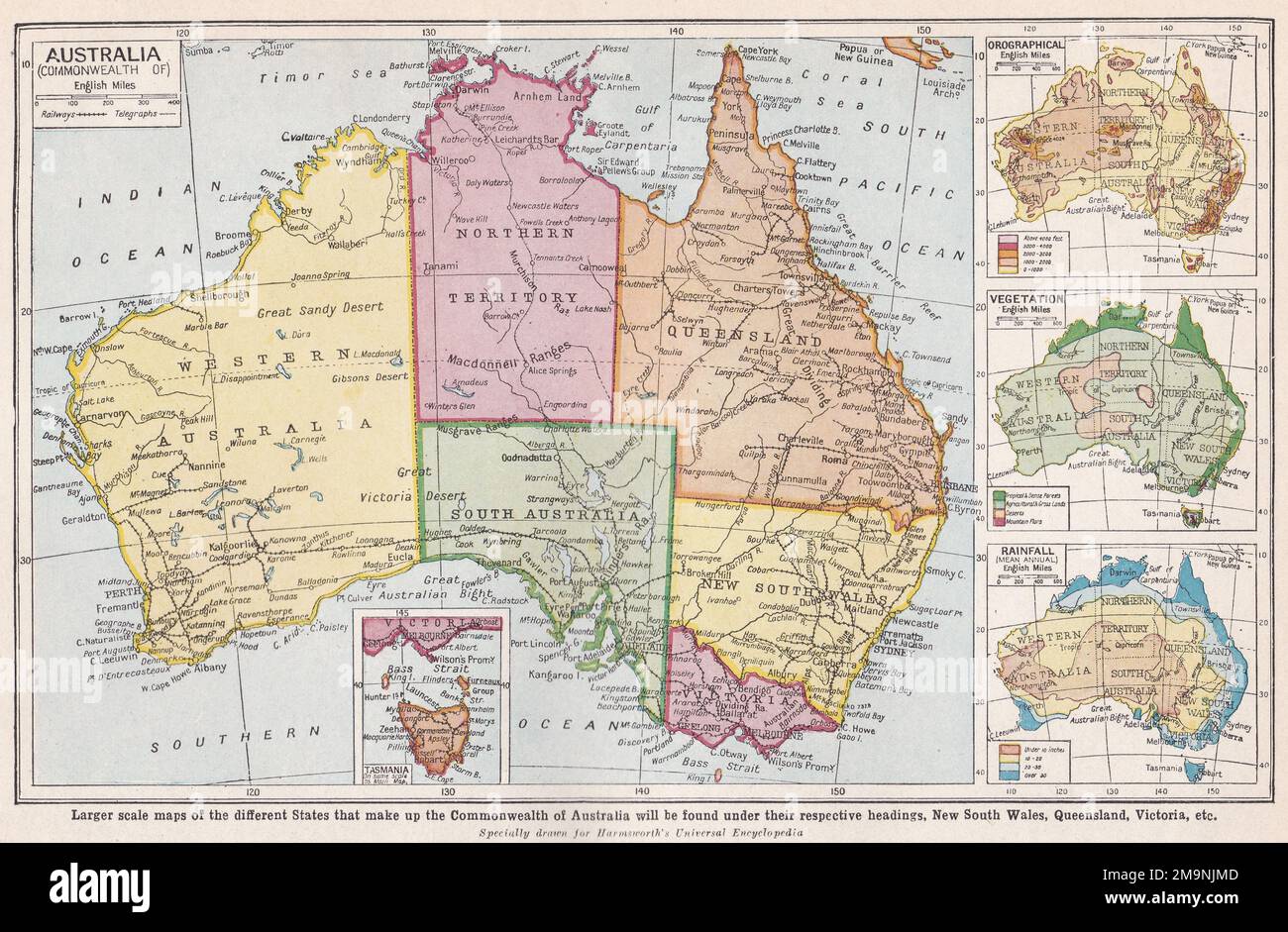 Vintage map Australia (Commonwealth Stock Photo - Alamy