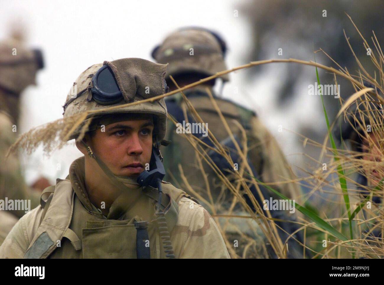 A US Marines Corps (USMC) Marine from 1ST Battalion, 7th Marines (1/7 ...