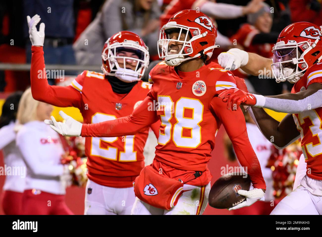Kansas City Chiefs cornerback L'Jarius Sneed (38) celebrates his ...