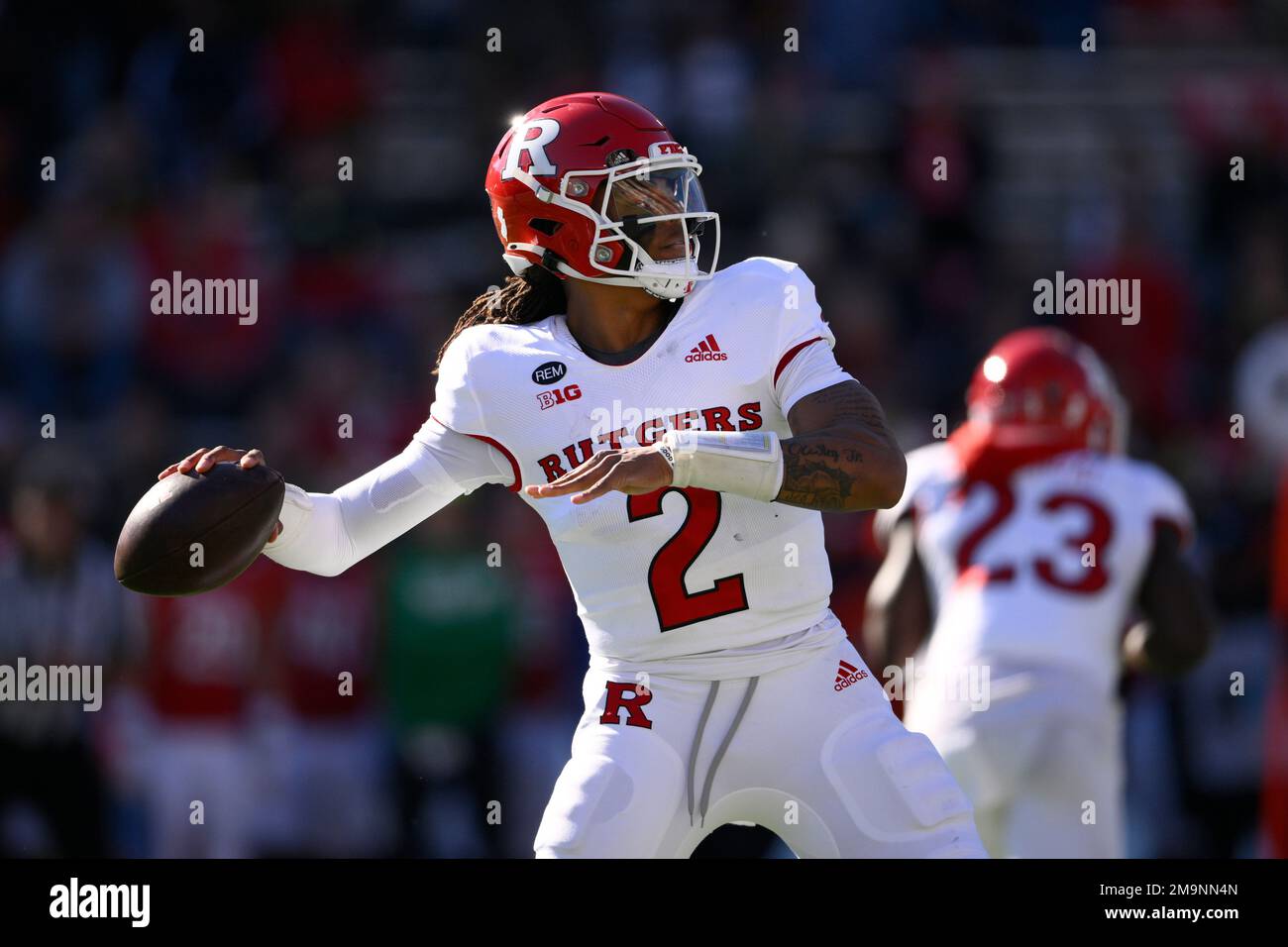 Rutgers quarterback Gavin Wimsatt (2) in action during the first half ...
