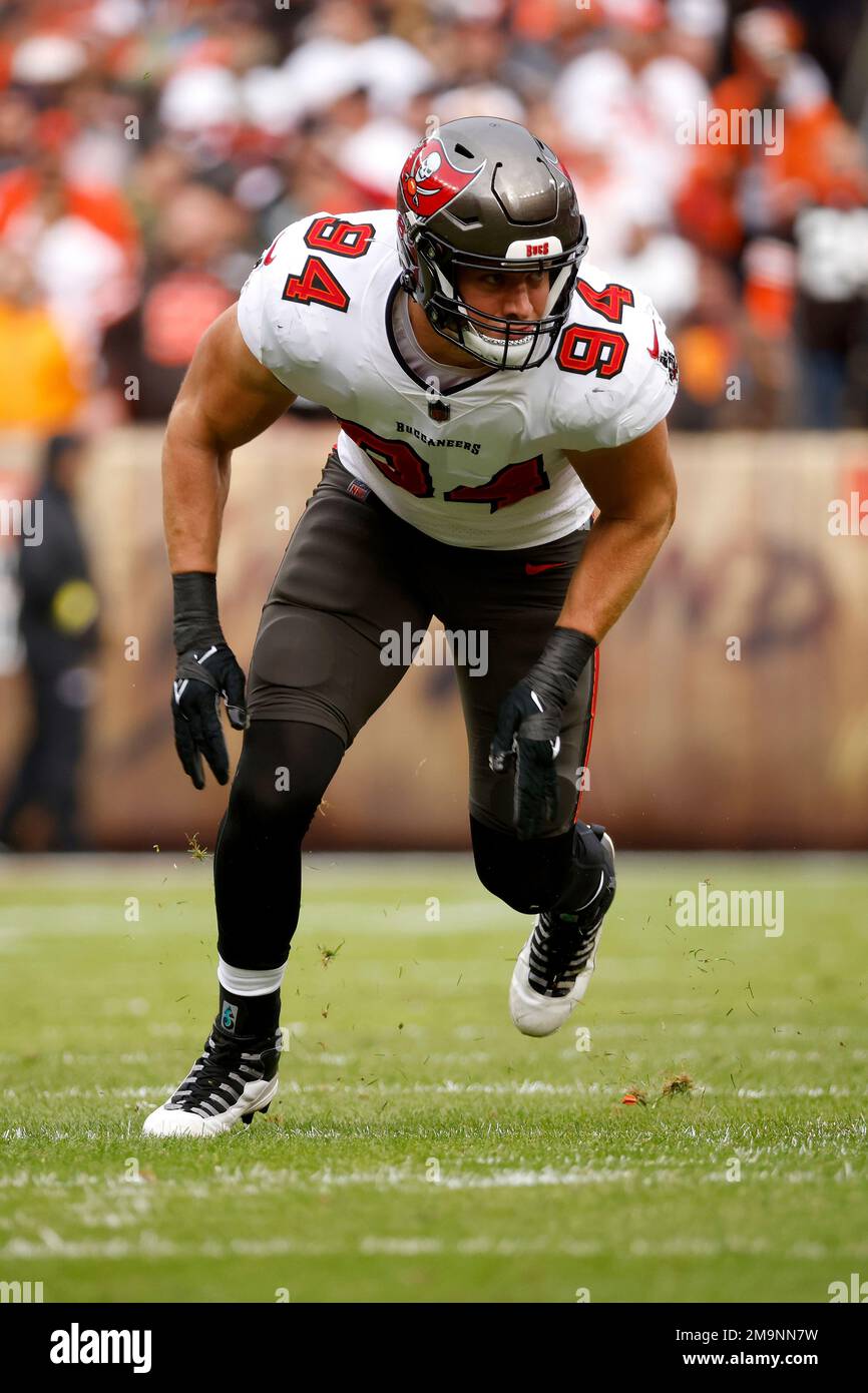 Tampa Bay Buccaneers linebacker Carl Nassib (94) runs off of the line ...