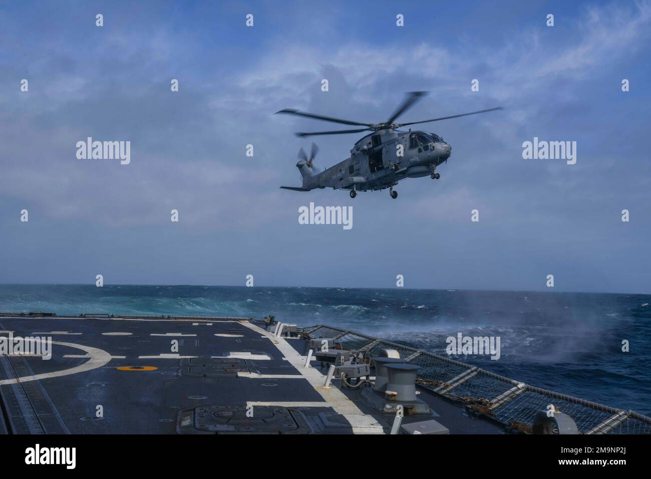 220520-N-DO281-1218 ATLANTIC OCEAN (May 20, 2022) A Royal Navy Merlin ...