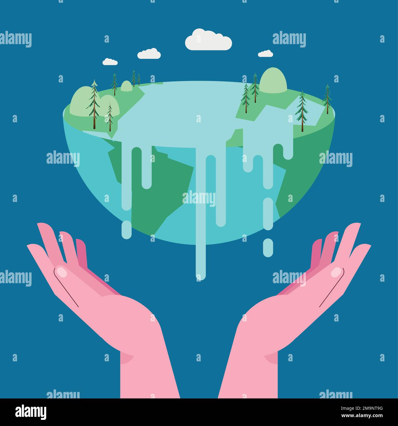 hands with half earth planet Stock Vector Image & Art - Alamy