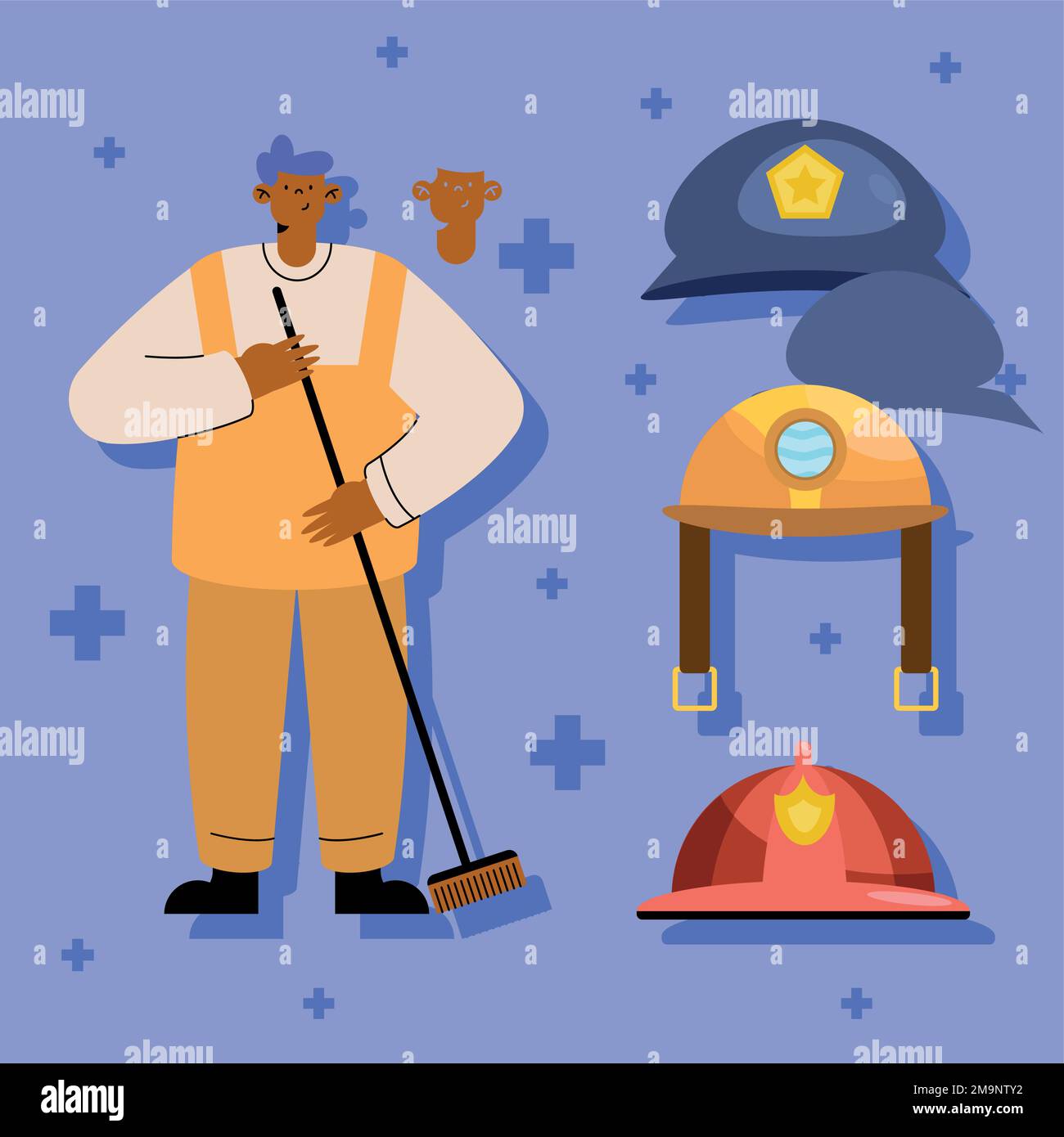 Street sweeper male Stock Vector Images - Alamy