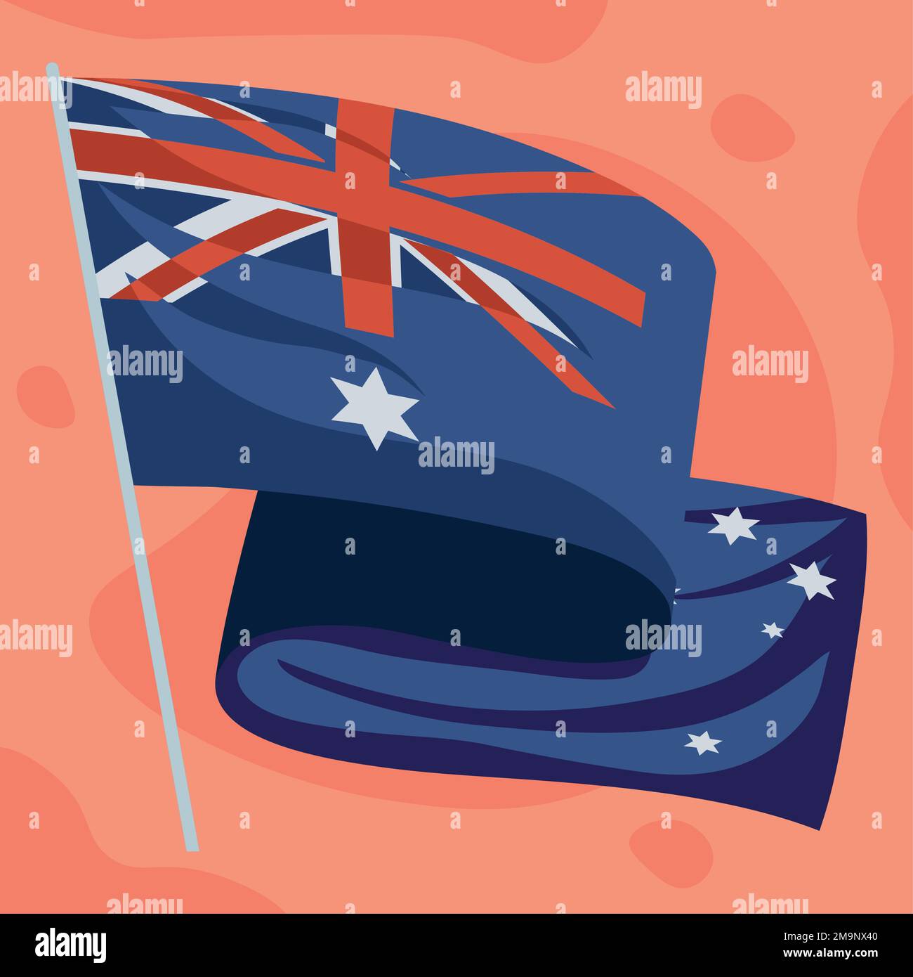 australian flag waving in pole icon Stock Vector Image & Art - Alamy