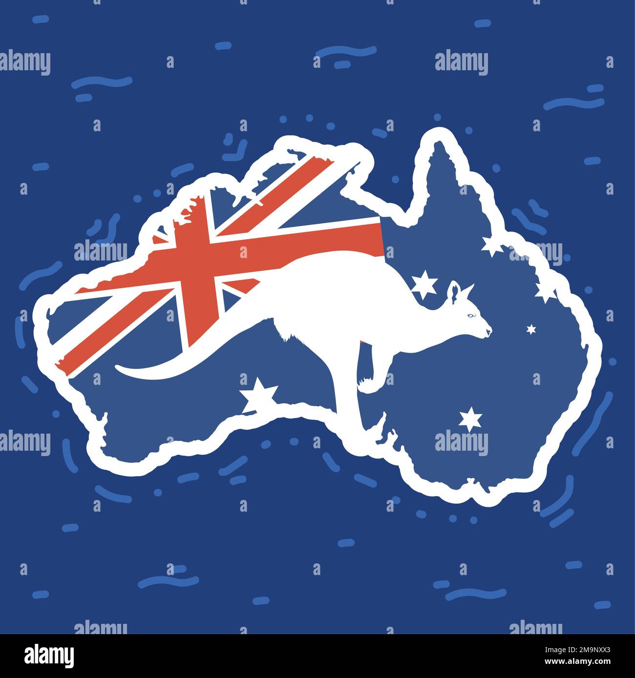 australian kangaroo in map poster Stock Vector Image & Art - Alamy