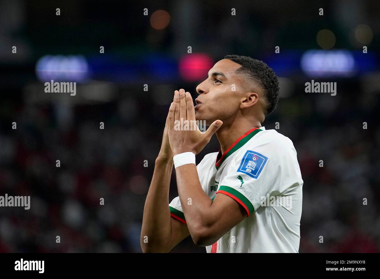 Morocco's Abdelhamid Sabiri celebrates after scoring his side's opening ...