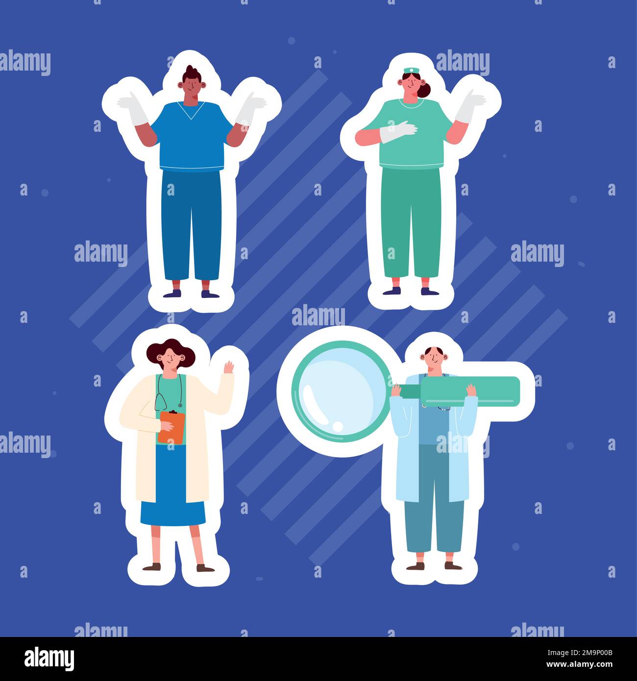 four professional doctors staff characters Stock Vector Image & Art - Alamy