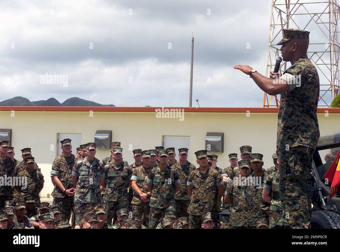 Sergeant Major of the Marine Corps Alford McMichael, visits with the ...