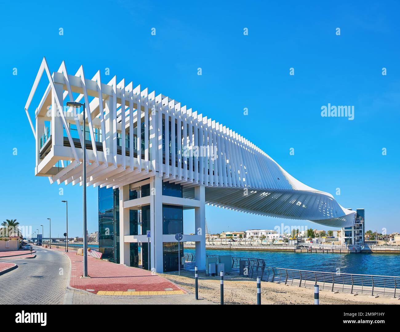 DUBAI, UAE - MARCH 6, 2020: Twisted Bridge (Water Canal Footbridge ...
