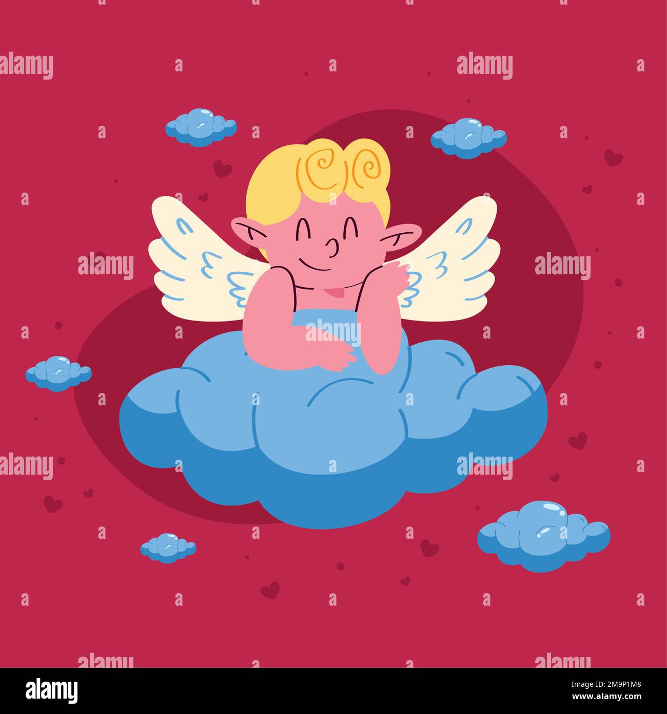 cupid angel with clouds character Stock Vector Image & Art - Alamy