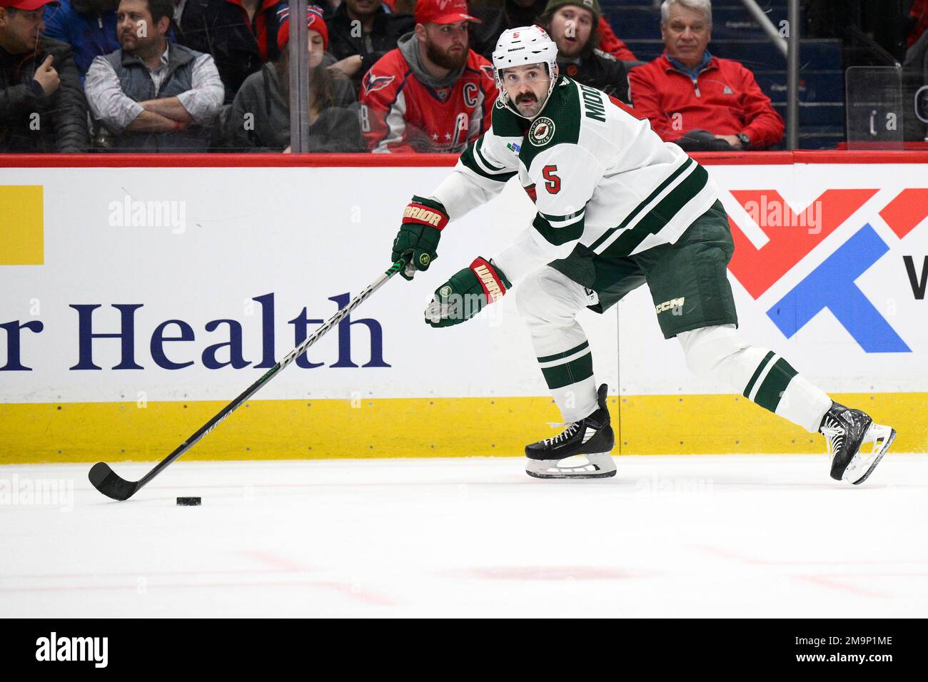 Minnesota Wild defenseman Jake Middleton (5) in action during the first ...