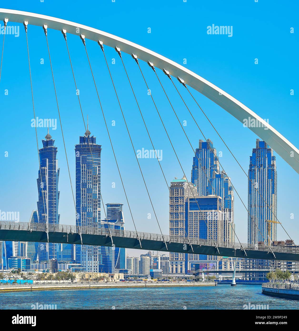 DUBAI, UAE - MARCH 6, 2020: The beautiful futuristic skyline of Dubai ...