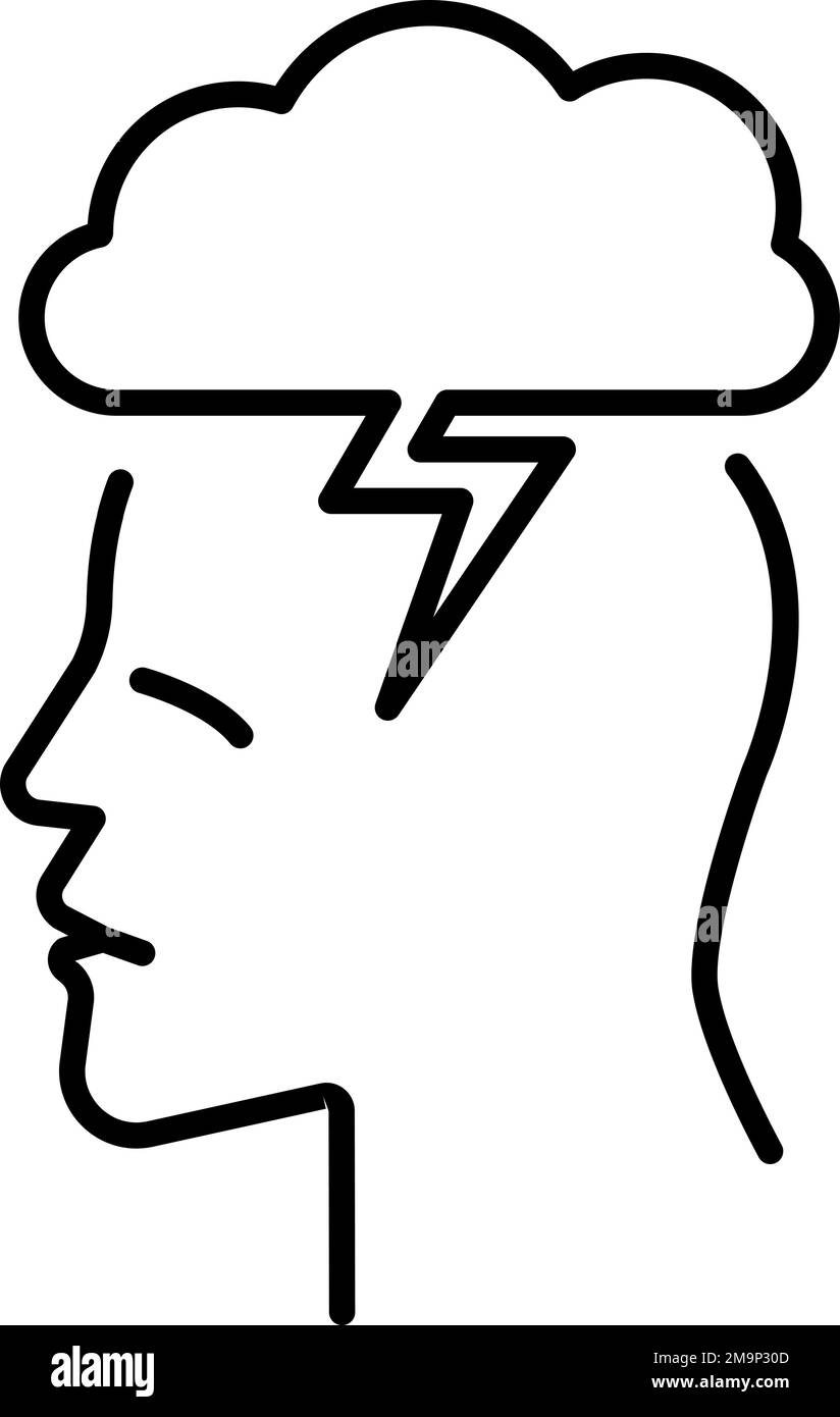 Angry, depress, depression vector icon on transparent background ...