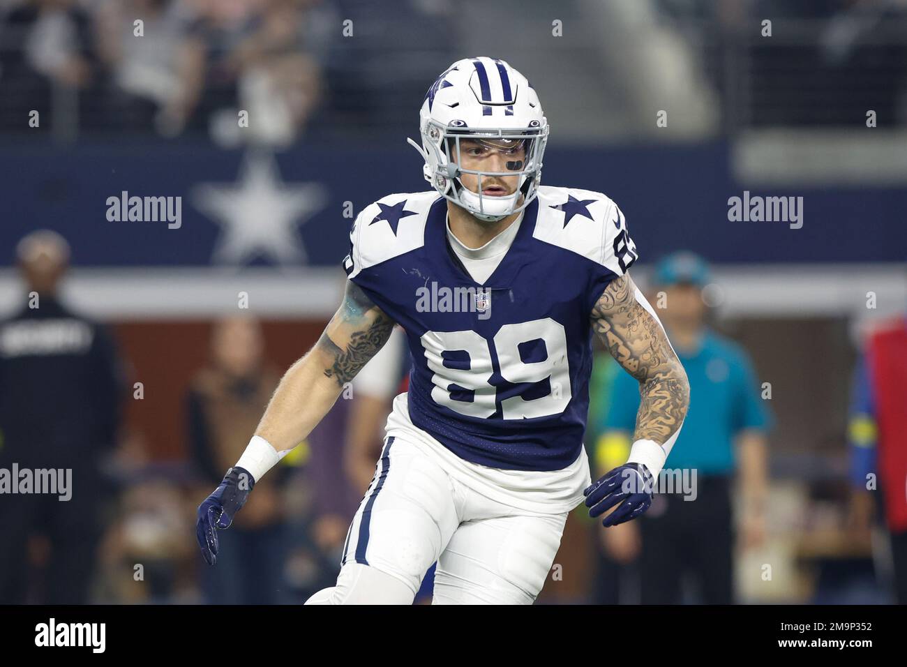 Dallas Cowboys tight end Peyton Hendershot (89) runs a pass route ...