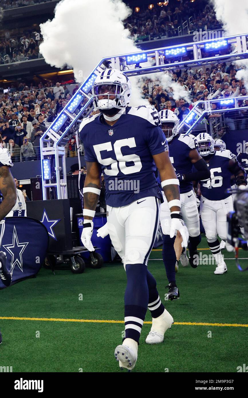 Dallas Cowboys linebacker Dante Fowler (56) enters the field before an ...