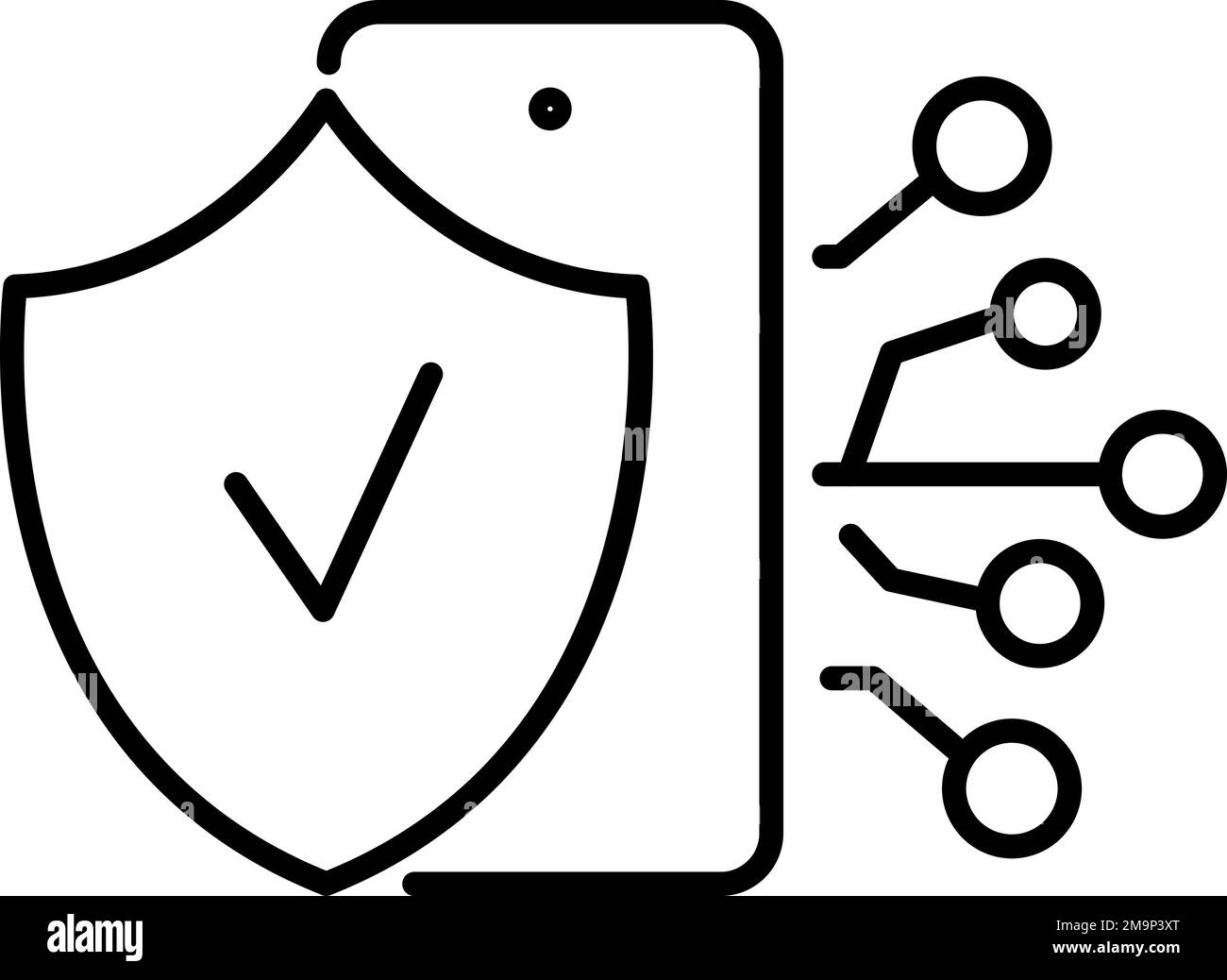 Connection, network, protection vector icon on transparent background ...