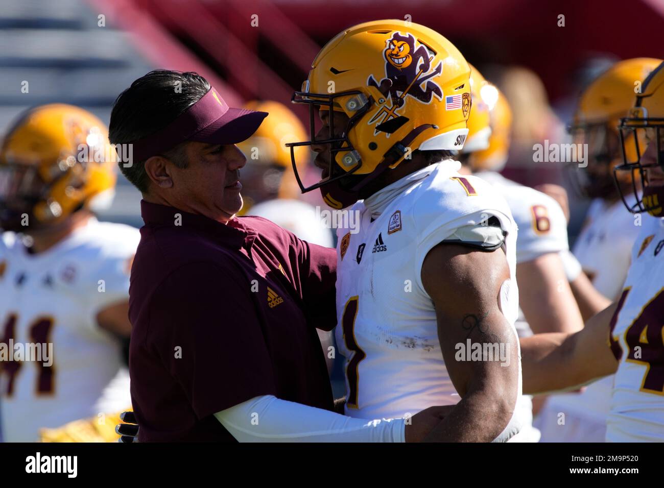 Arizona State Interim Head Coach Shaun Aguano in the first half during ...