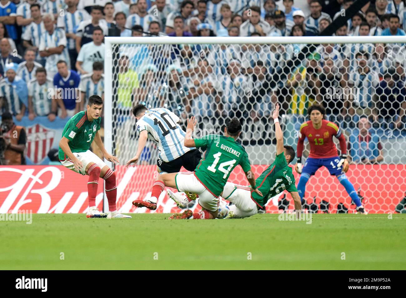 Argentina's Lionel Messi falls after a foul play during the World Cup ...
