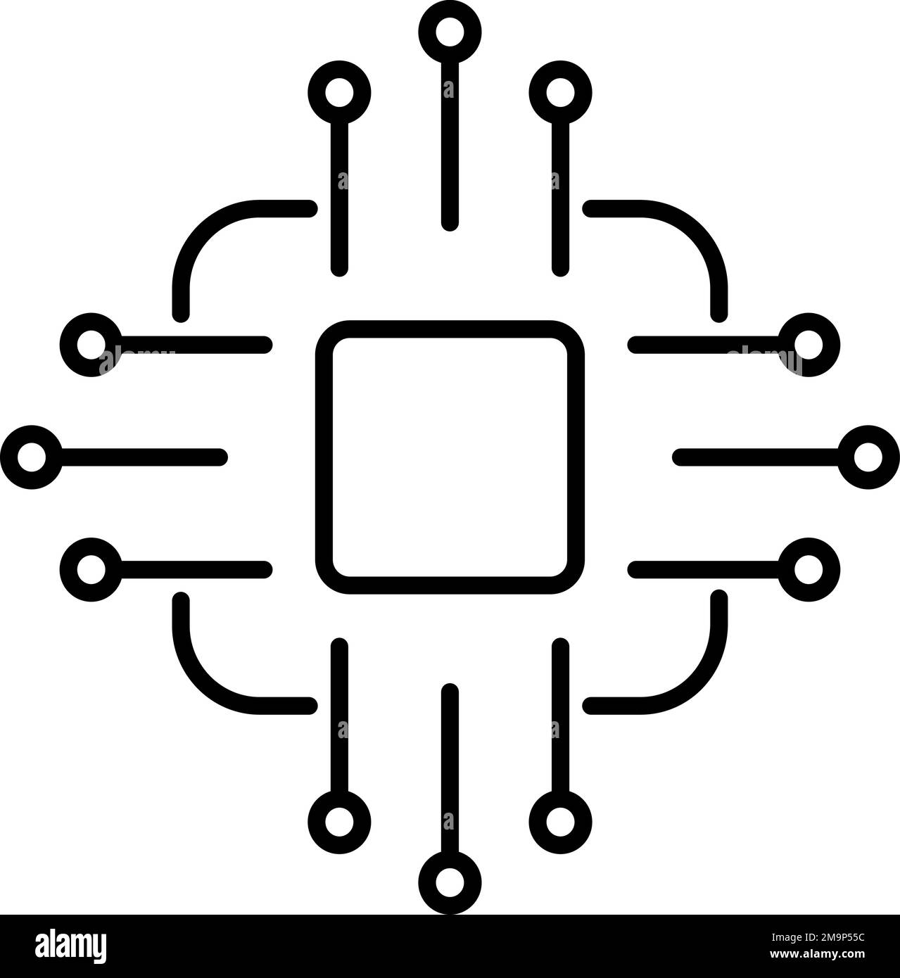 Chip, connection, network vector icon on transparent background ...