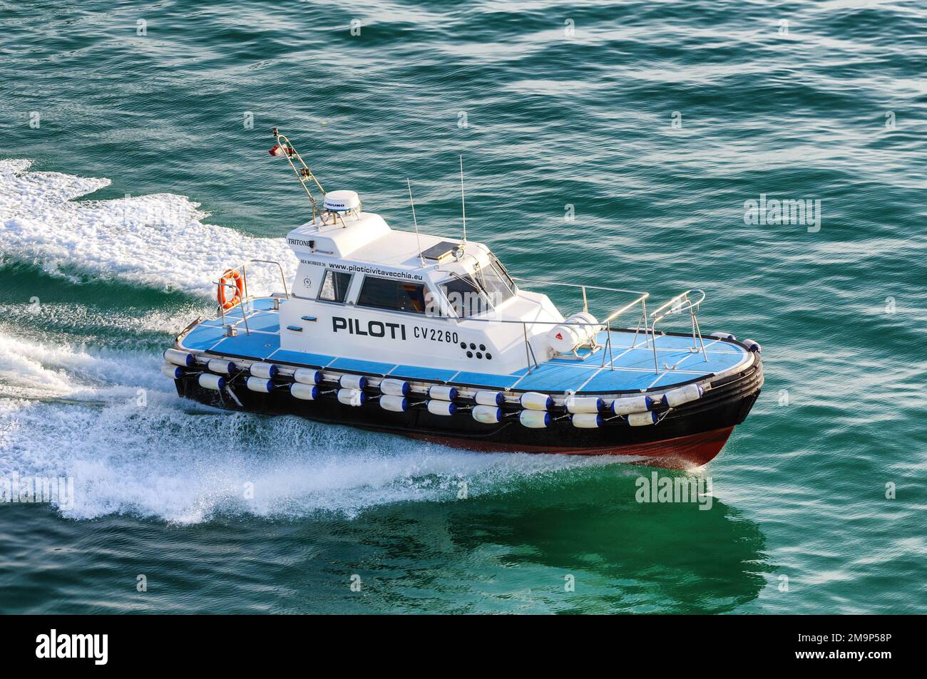 An Italian pilot boat at the Port of Civitavecchia Stock Photo - Alamy