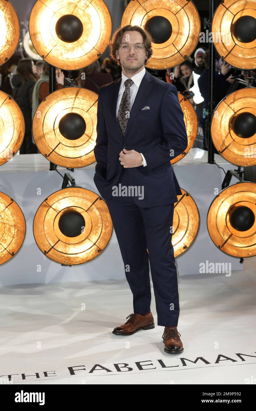 Jack Howard poses for photographers upon arrival at the UK premiere of the film 'The Fabelmans ...