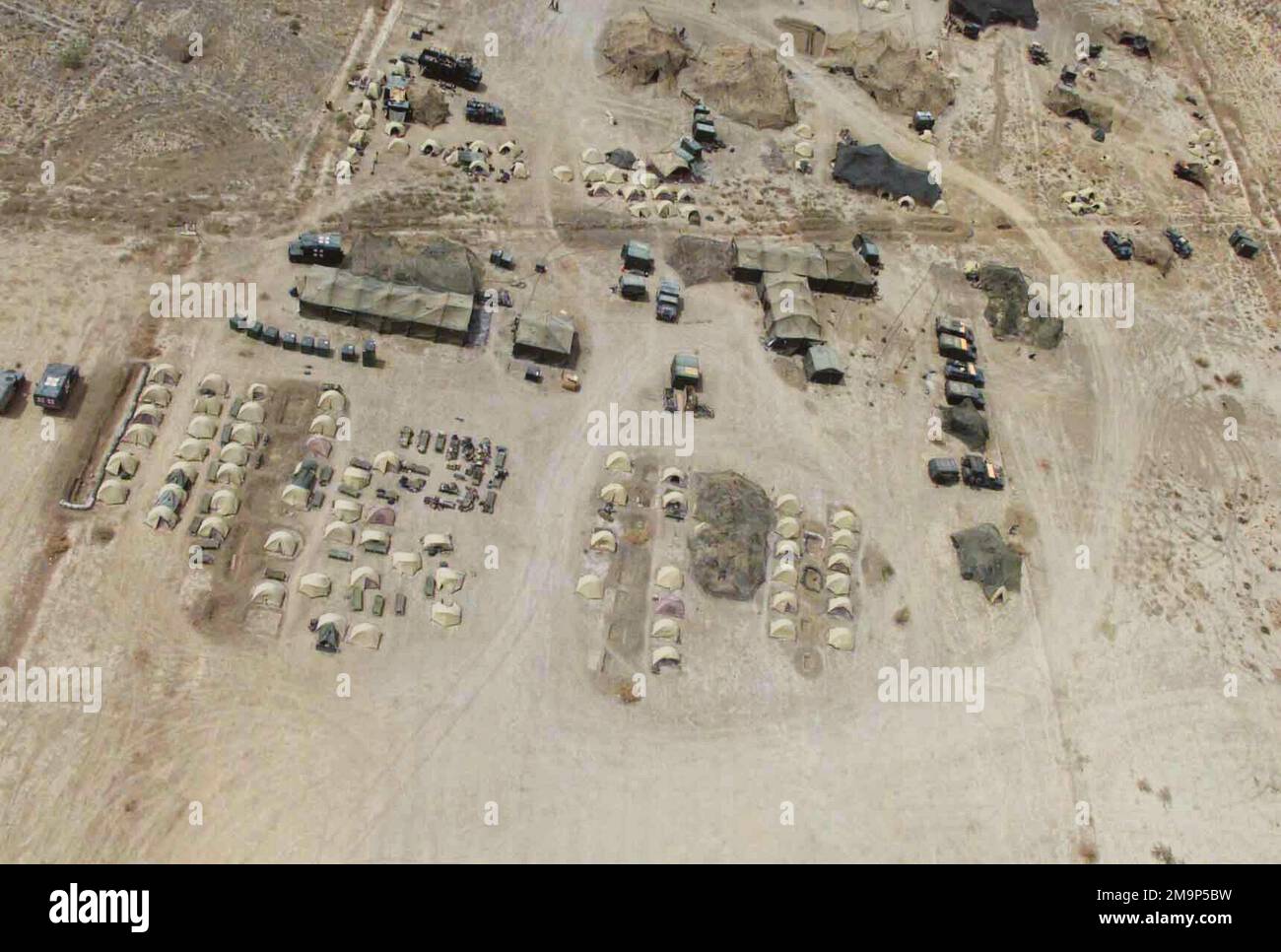 Aerial view of Camp Fenway, operated by US Marine Corps (USMC) Marines ...