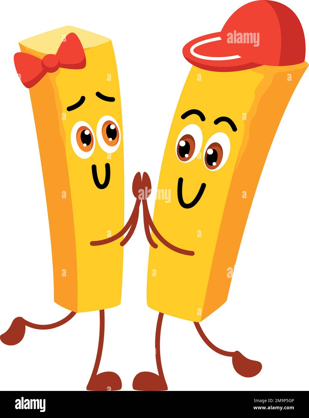 French fries dancing. Cartoon potato chips characters Stock Vector ...