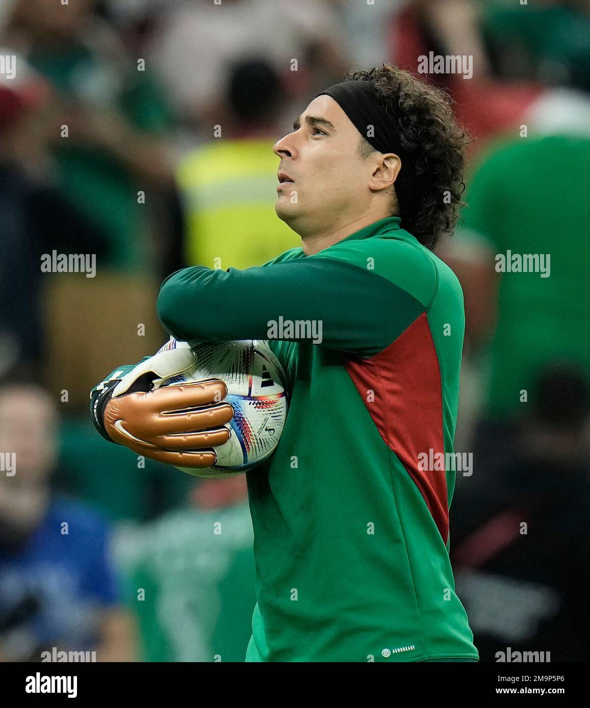Mexico's goalkeeper Guillermo Ochoa warms up for the World Cup group C ...