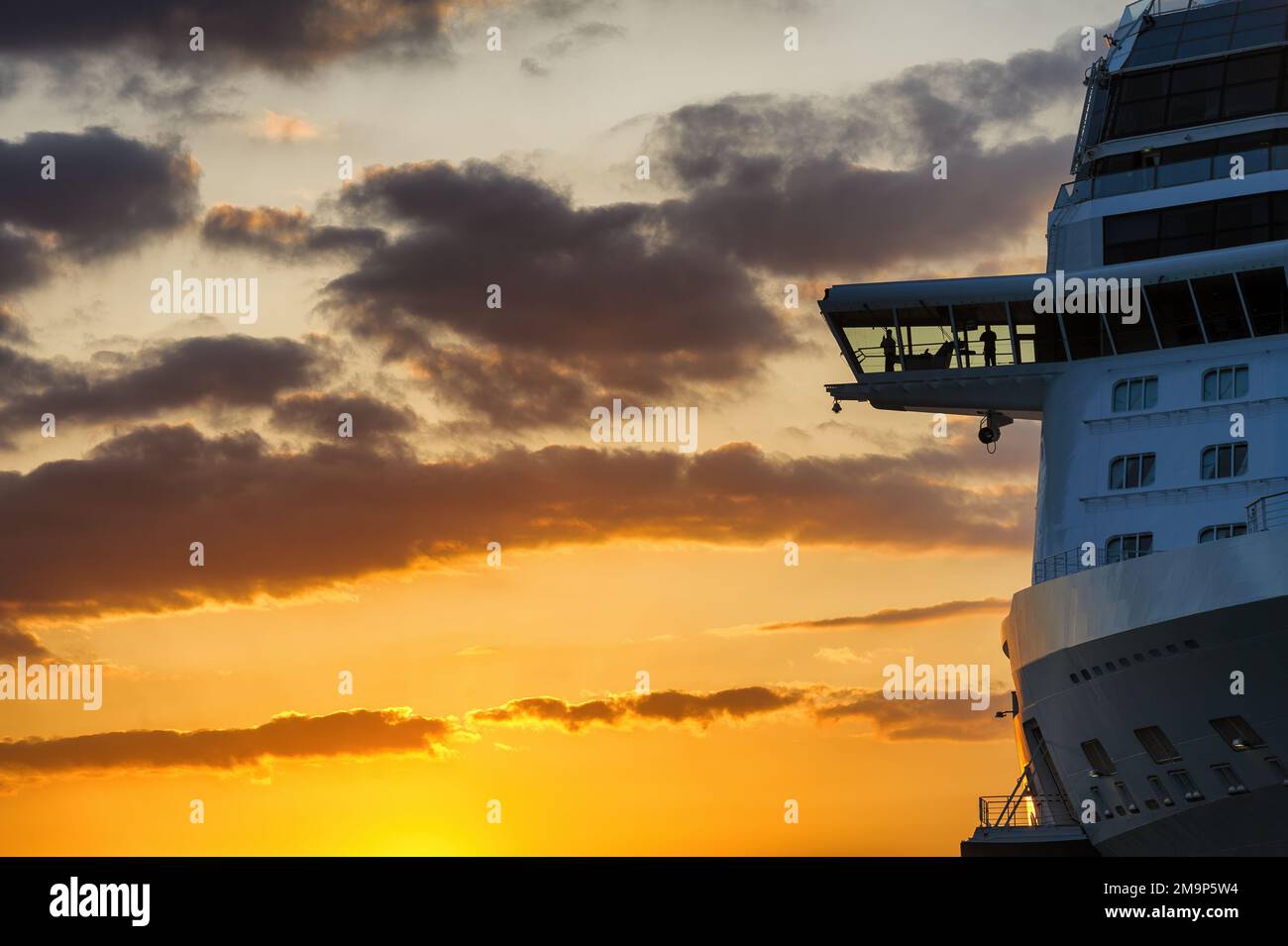 Sunset departure of the cruise ship Celebrity Eclipse from the Port of ...