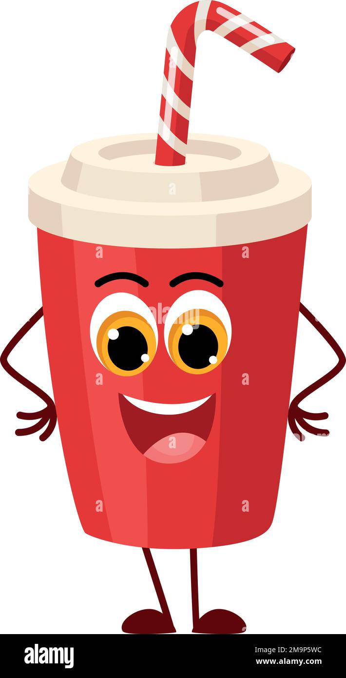 Drink cup mascot. Funny smiling cartoon character Stock Vector Image ...