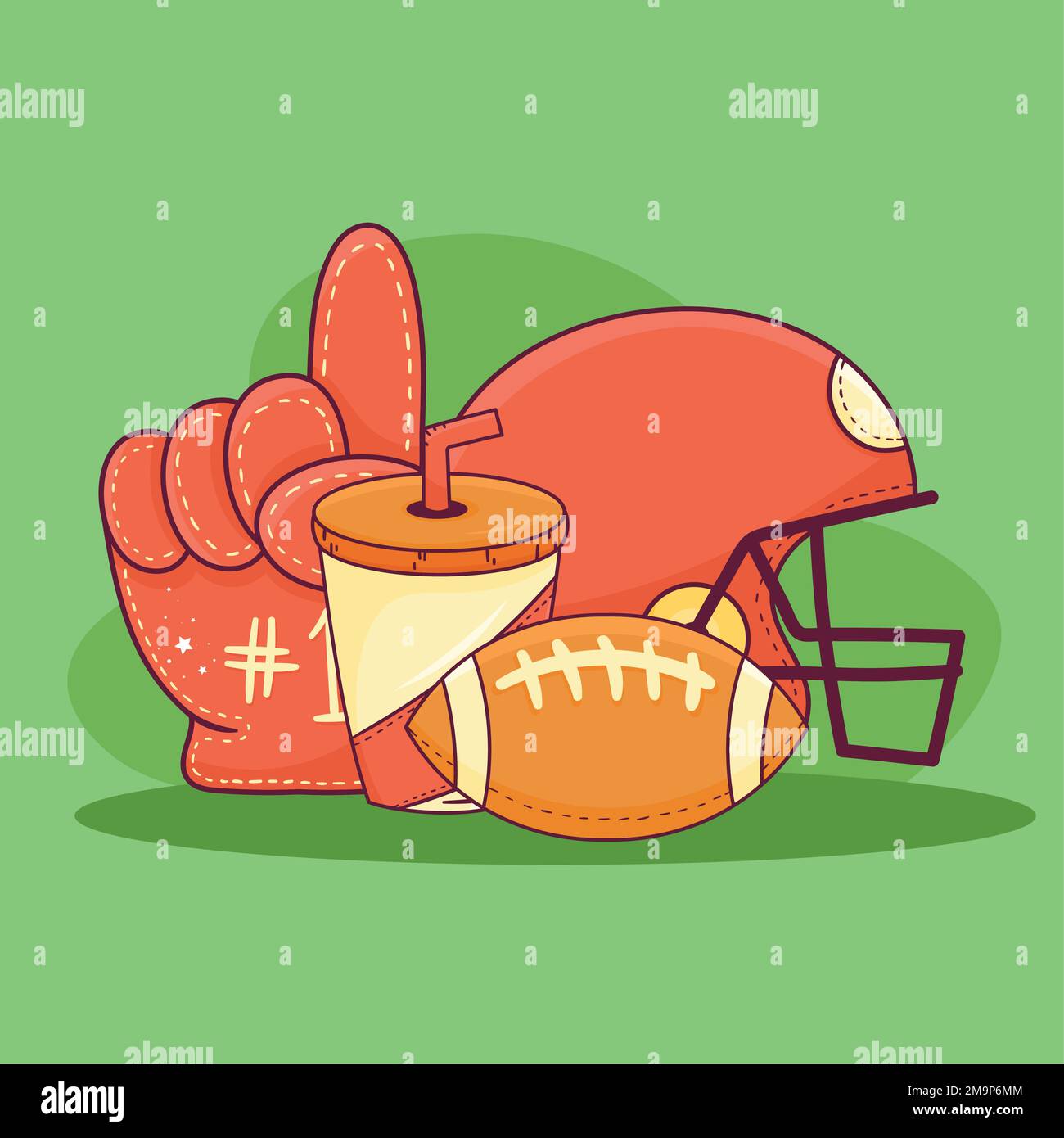 american football balloon and equipment icons Stock Vector Image & Art ...