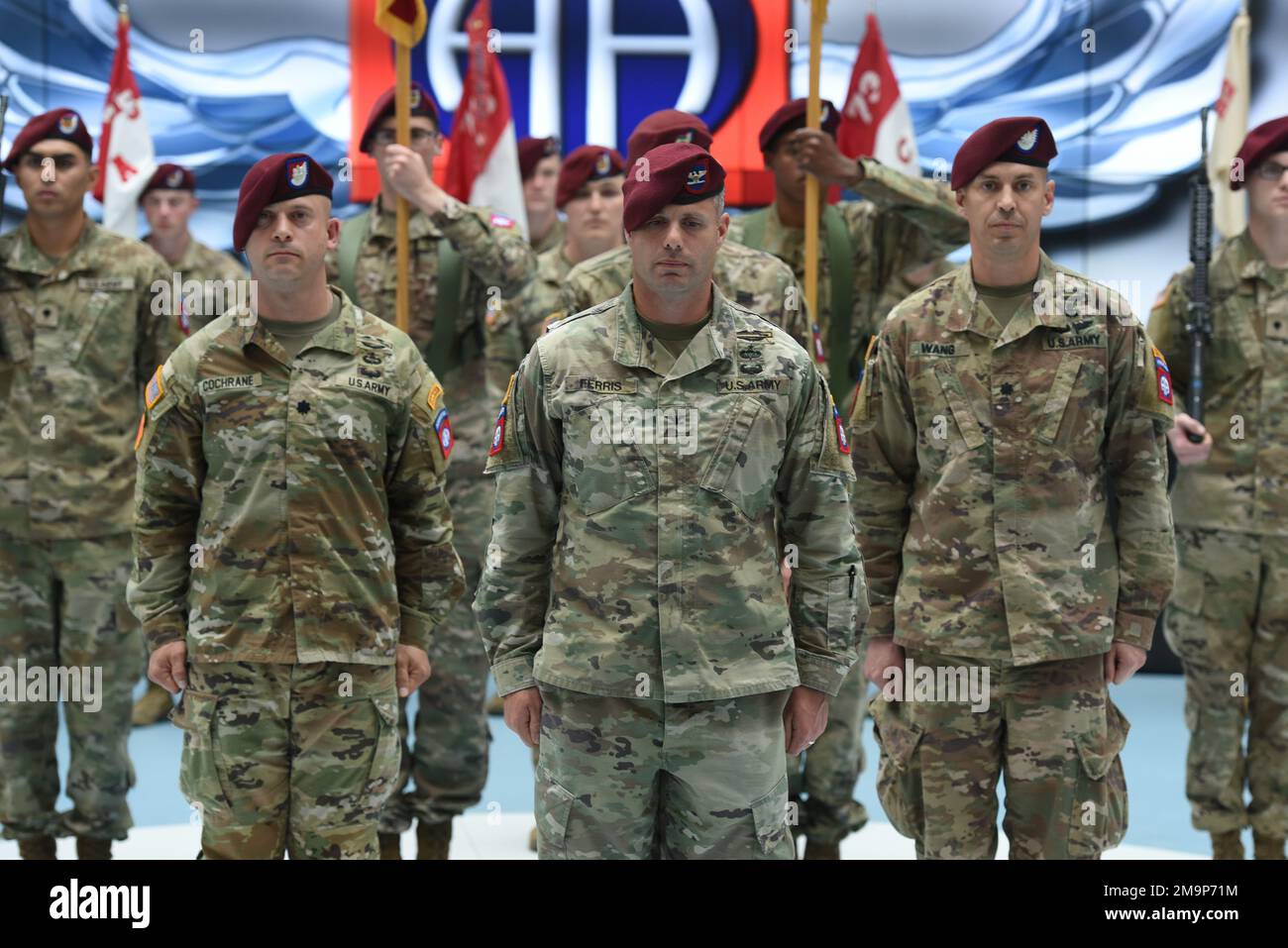 Left to right: U.S. Army Lt. Col. David Cochrane, incoming commander of ...