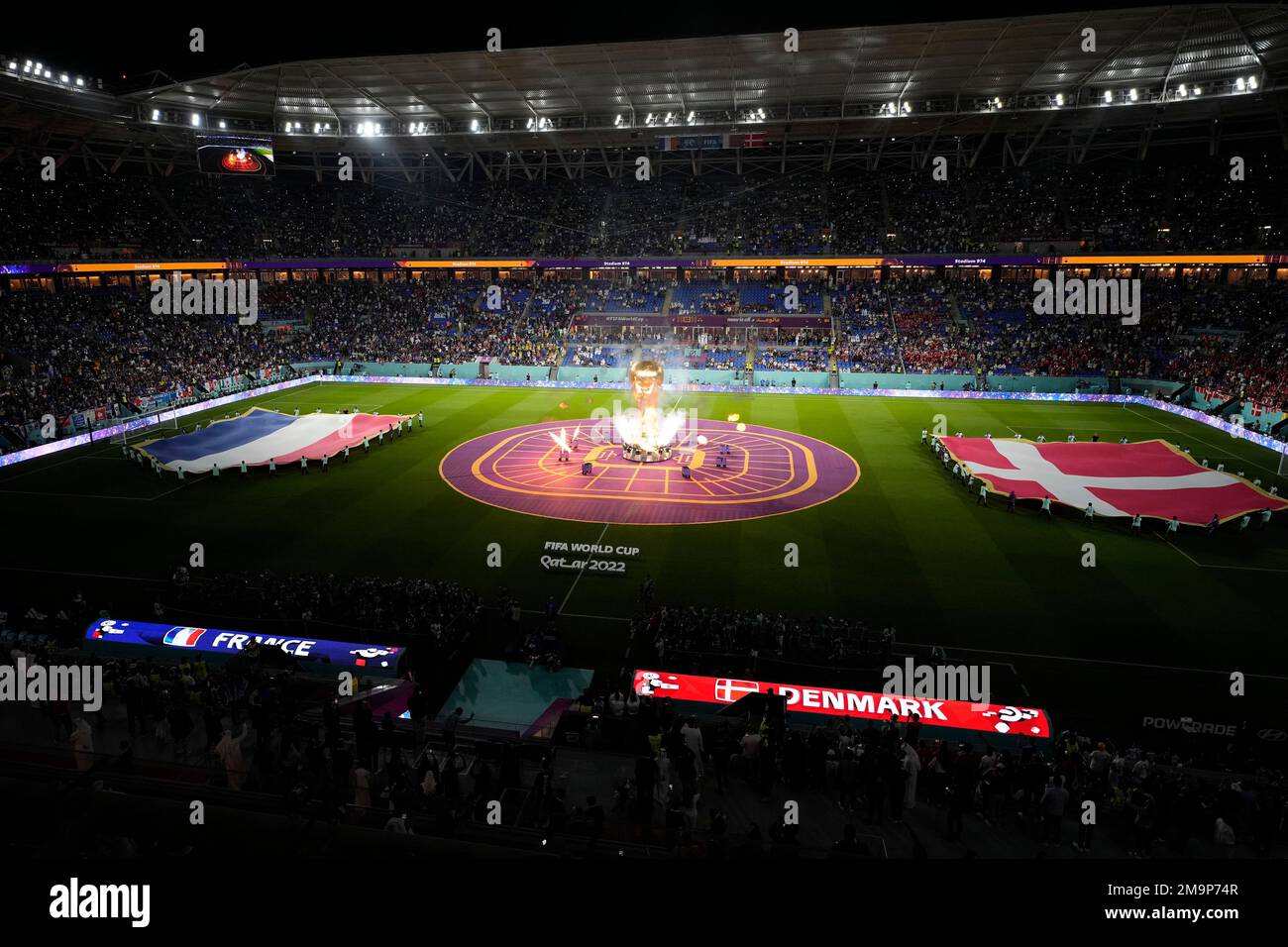 Firecrackers explode before the start of the World Cup group D soccer ...